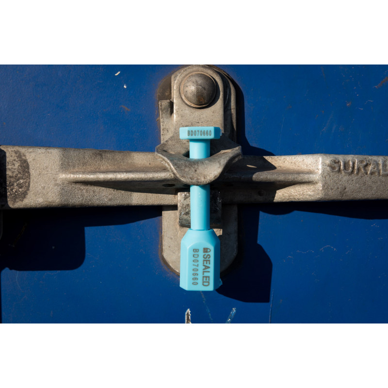 Zertifizierte Containerplombe Lockup RIDL mit ablösbarem ID-Etikett ...