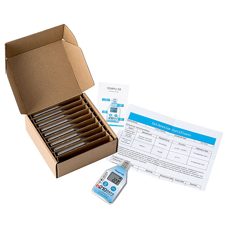 Single-use temperature data logger TempU S8 with LCD display