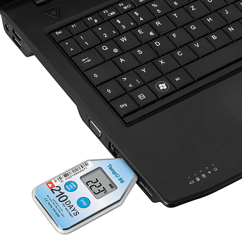 Single-use temperature data logger TempU S8 with LCD display