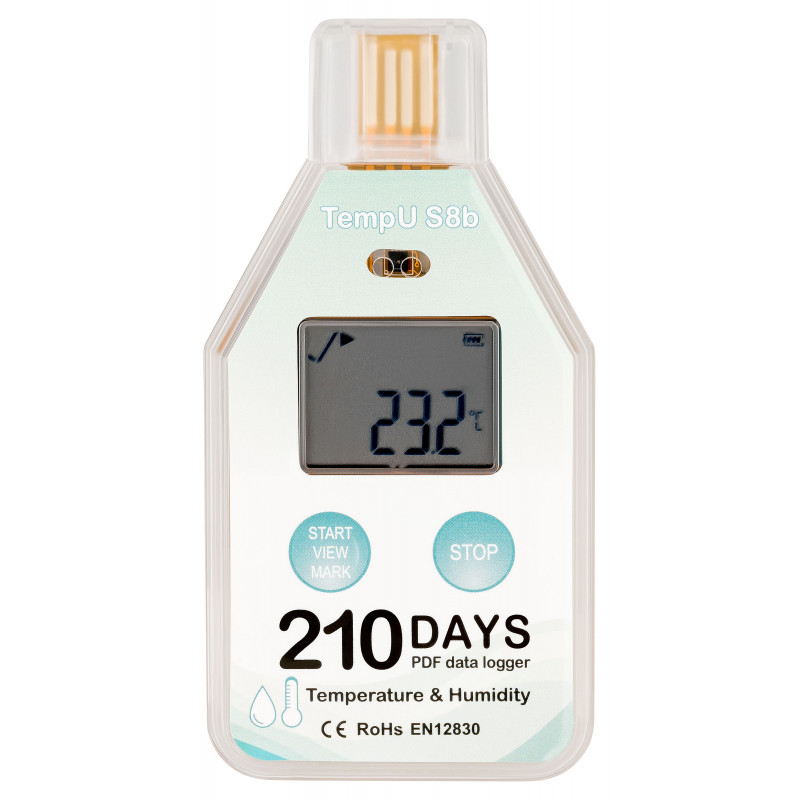 TempU S8b Single-use data logger for temperature and humidity