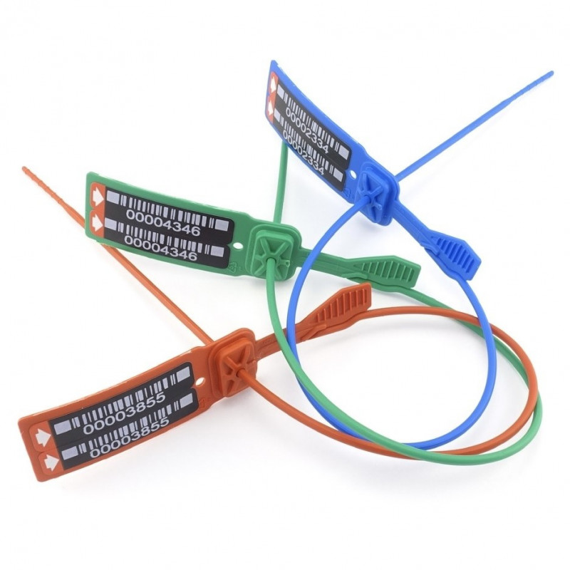 Pull-up seal UNIVERSAL 300 with barcode 128, tear-off and backside ...