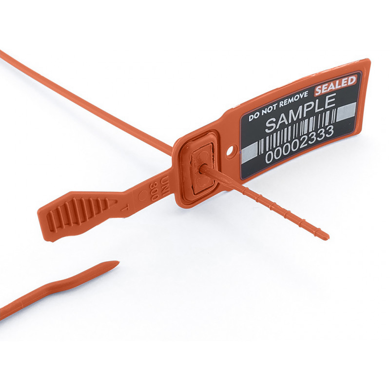 Pull-up seal UNIVERSAL 300 with barcode 128, tear-off and backside ...