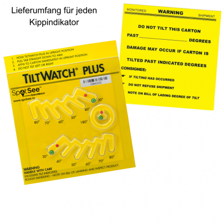 Tilt indicator TiltWatch Plus for the slightest inclinations