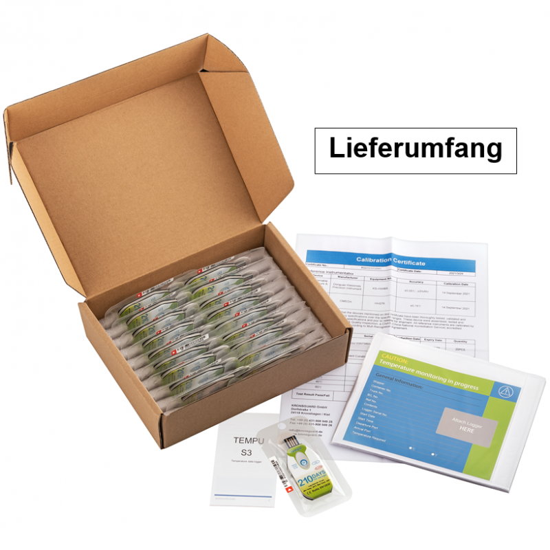 TempU S3 Single-use data logger for temperature, 20 pieces