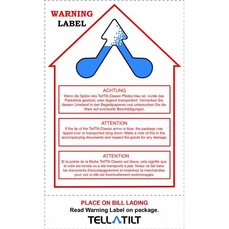 Tell-A-Tilt indicator for inclinations from 60°